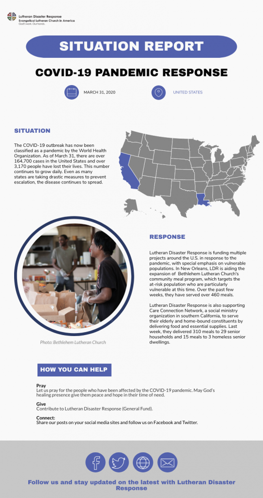 Situation Report: COVID-19 US Response - Lutheran Disaster Response ...